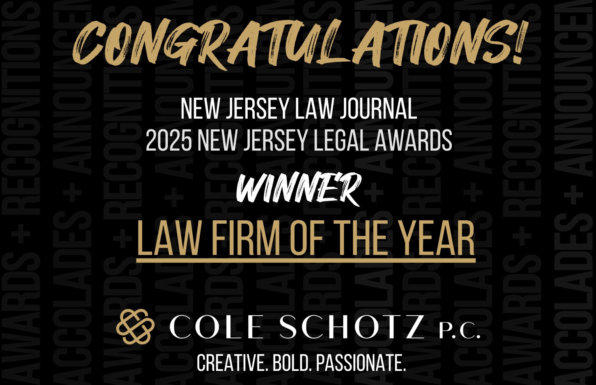 Cole Schotz Recognized as Law Firm of the Year at 2025 New Jersey Legal ...
